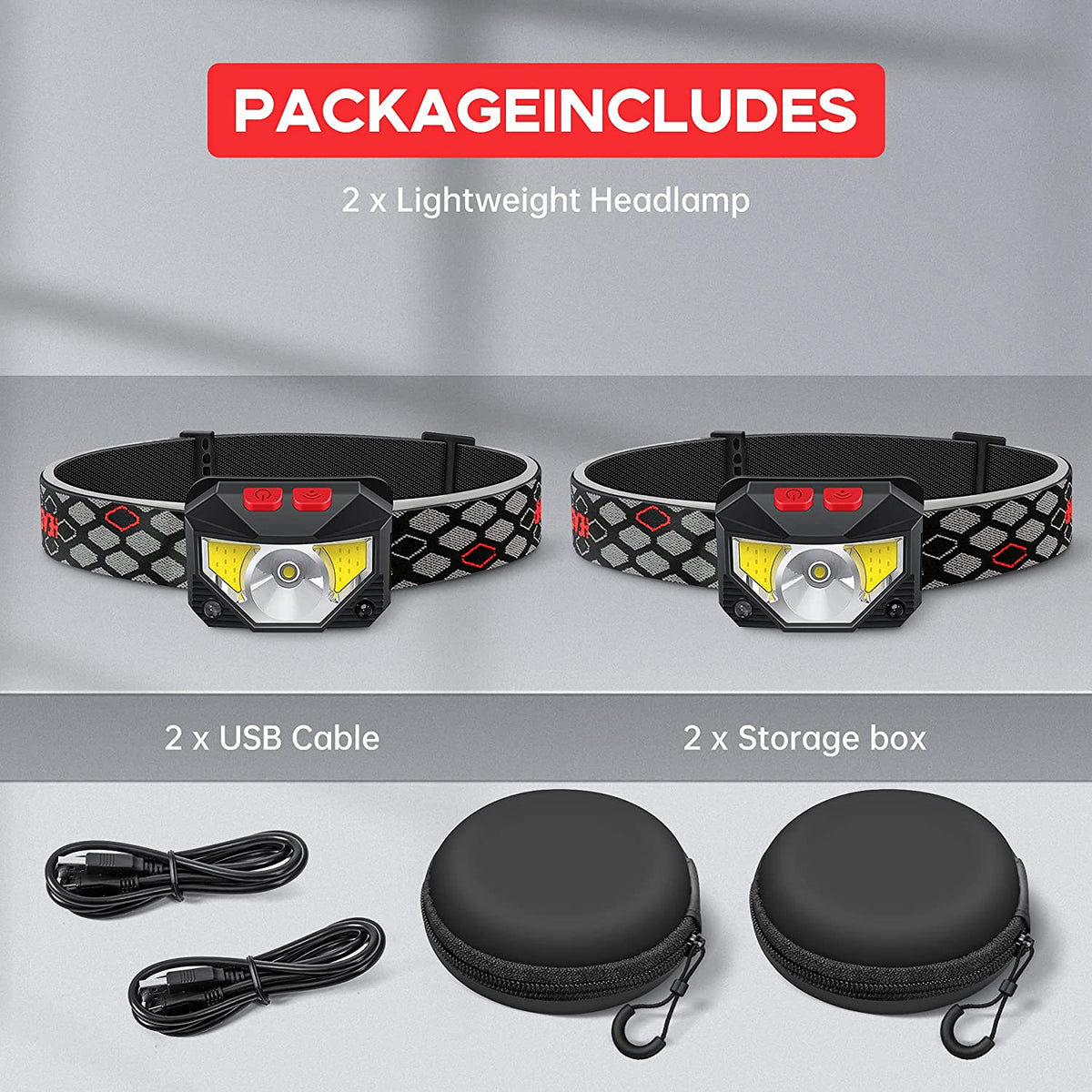Head Torch (Rechargeable - 2 Pack) – OneTimeOutlet
